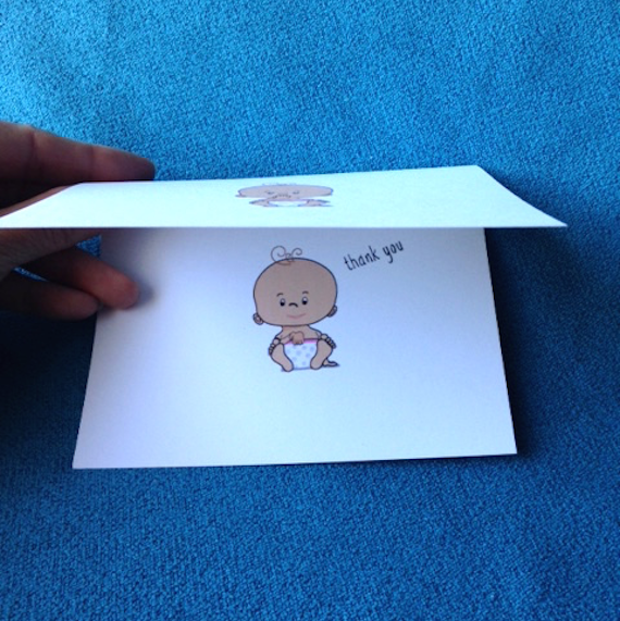 Thank You ASL Baby Shower card - brown skin – Say It In Sign