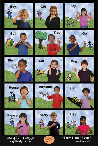 Early Signs Poster - ASL Lenticular Poster – Say It In Sign