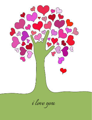 I Love You - tree - greeting card – Say It In Sign